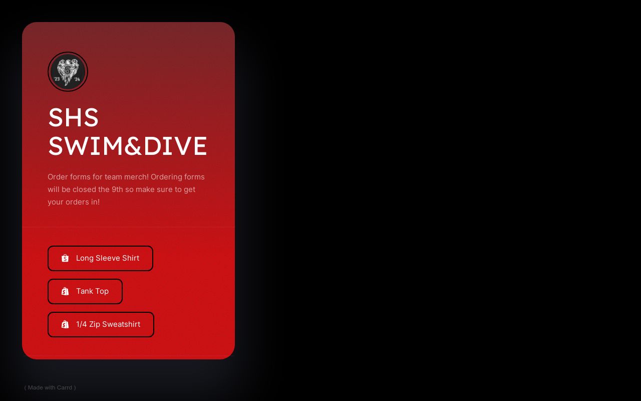 SHS MERCH ORDER FORMS